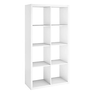 ClosetMaid 4583 Bookcase Open Back 8-Cube Storage Organizer, White (2 Pack)