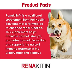 Renakitin Kidney Supplements for Dogs Cats - Contains Chitosan & Calcium Carbonate, Support Optimal Kidney Function, Great Tasting Chicken Flavor, 6.3 oz