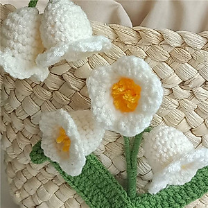 JKUYWX Summer Small Handmade Woven Bag Idyllic Outing Camping Beach Beach Bag