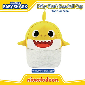 Nickelodeon Boys Baseball Cap, Baby Shark Adjustable Toddler Hat For Ages 2-4, Yellow