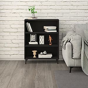 TIFITGO Asomie Sideboard Black 27.4"x12.8"x35.4" Engineered Wood Home Furniture Cabinets Fashion Kitchen Indoor Storage Buffets Sideboards Storage Cabinet US Stock Fast Shipment Black