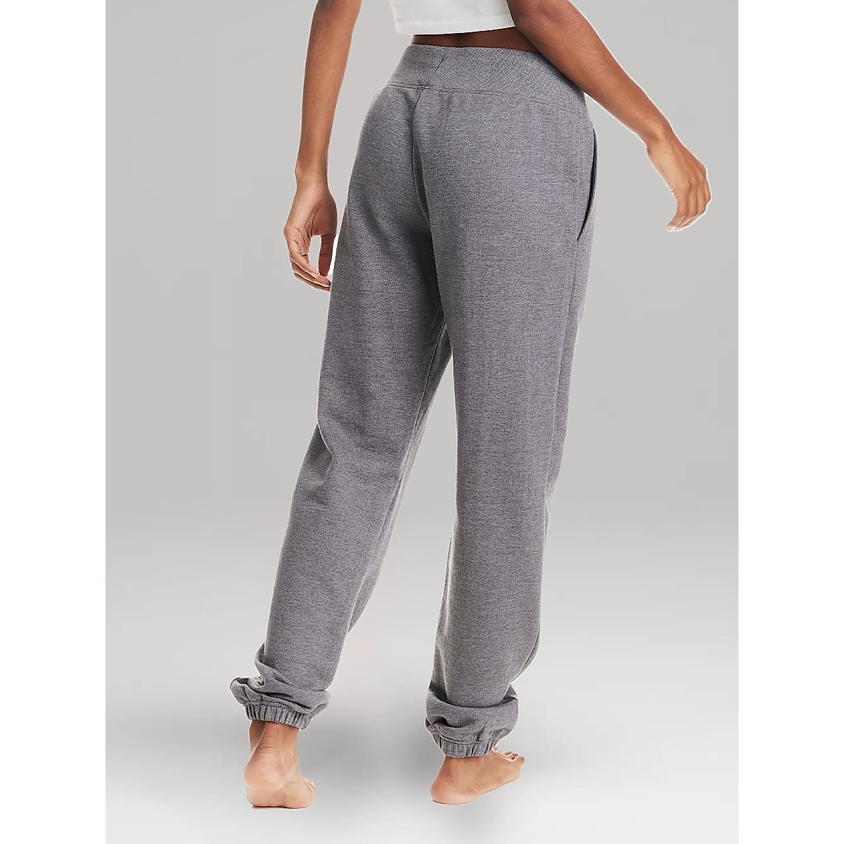 U.S. Polo Assn. Womens Sweatpants Joggers, French Terry Lounge Pants for Women (Charcoal Heather, X-Large)