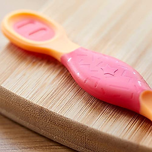 Tommee Tippee Smushee 1st Self Feeding Spoons, BACSHIELD Antimicrobial Technology | Reversible, BPA-Free (4+ Months, 2 Count)