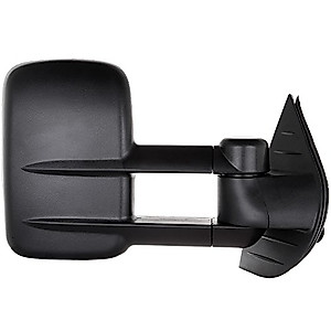 QUALINSIST Tow Mirrors Fit for 2008-13 for Chevy Silverado/Sierra 1500 Towing Mirrors With Power Adjusted Heated Without Turn Signal Light Black Housing 2PCS LH and RH Side