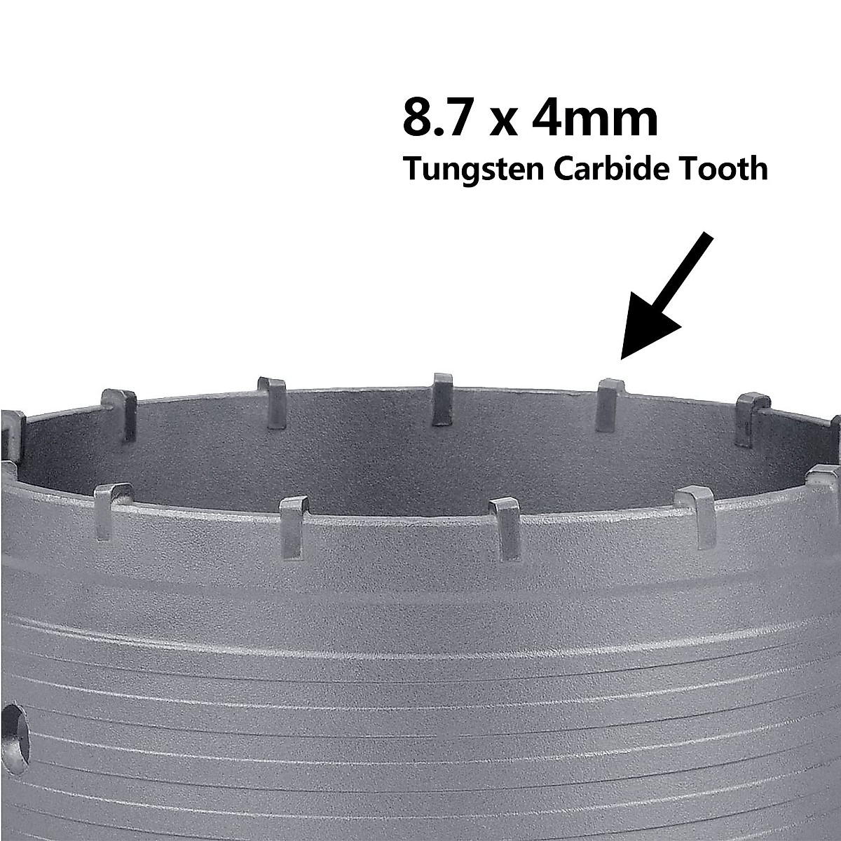GUICGOC 6 inch / 152mm Concrete Hole Saw with 220mm SDS Plus Shank Connecting Rod,Tungsten Carbide Teeth Cement Hole Saw for Cement Brick Concrete Stone Wall (6 inch (152mm))