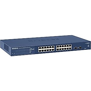NETGEAR 26-Port Gigabit Ethernet Smart Switch (GS724Tv4) - Managed, with 24 x 1G, 2 x 1G SFP, Desktop or Rackmount, and Limited Lifetime Protection