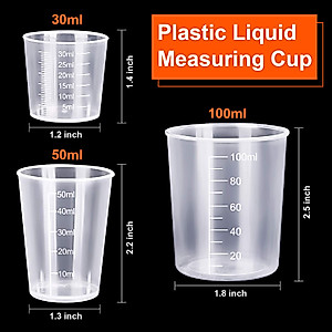 50 Pcs Plastic Measuring Cups, Resin Mixing Cups, Epoxy Mixing Cups, Paint Mixing Cups, 30ml 50ml 100ml