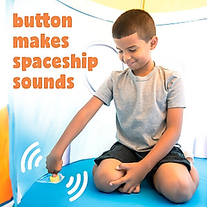 W&O Rocket Ship Play Tent with Tunnel, Ball Pit and Blast Off Button - Inspire Creative Play for Kids - Perfect for Indoor & Outdoor Adventures