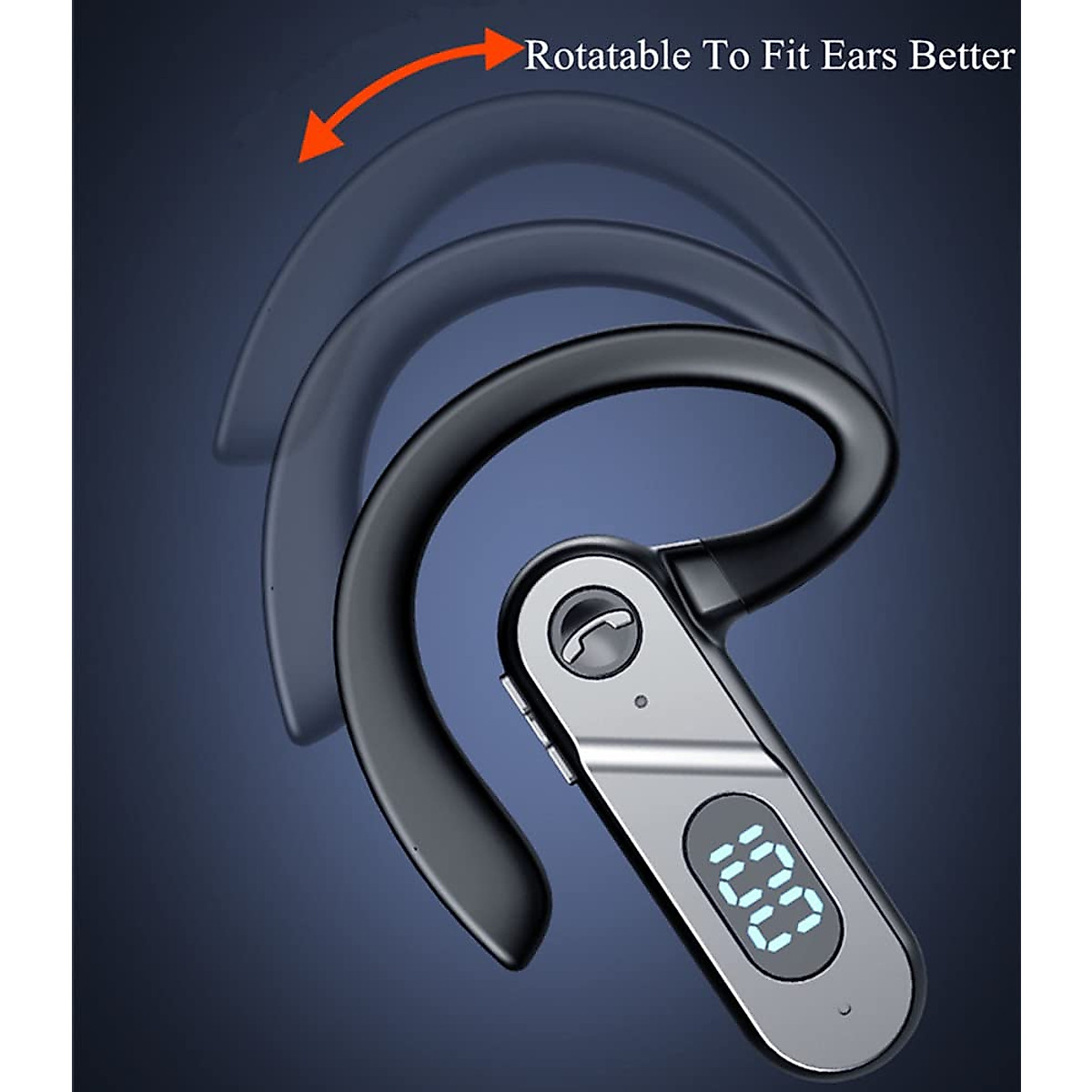 Uigsas Bluetooth Headset Wireless Bluetooth Earpiece Single Ear Voice Control Answer Earphones for Cell Phone Computer Laptop Driver Trucker