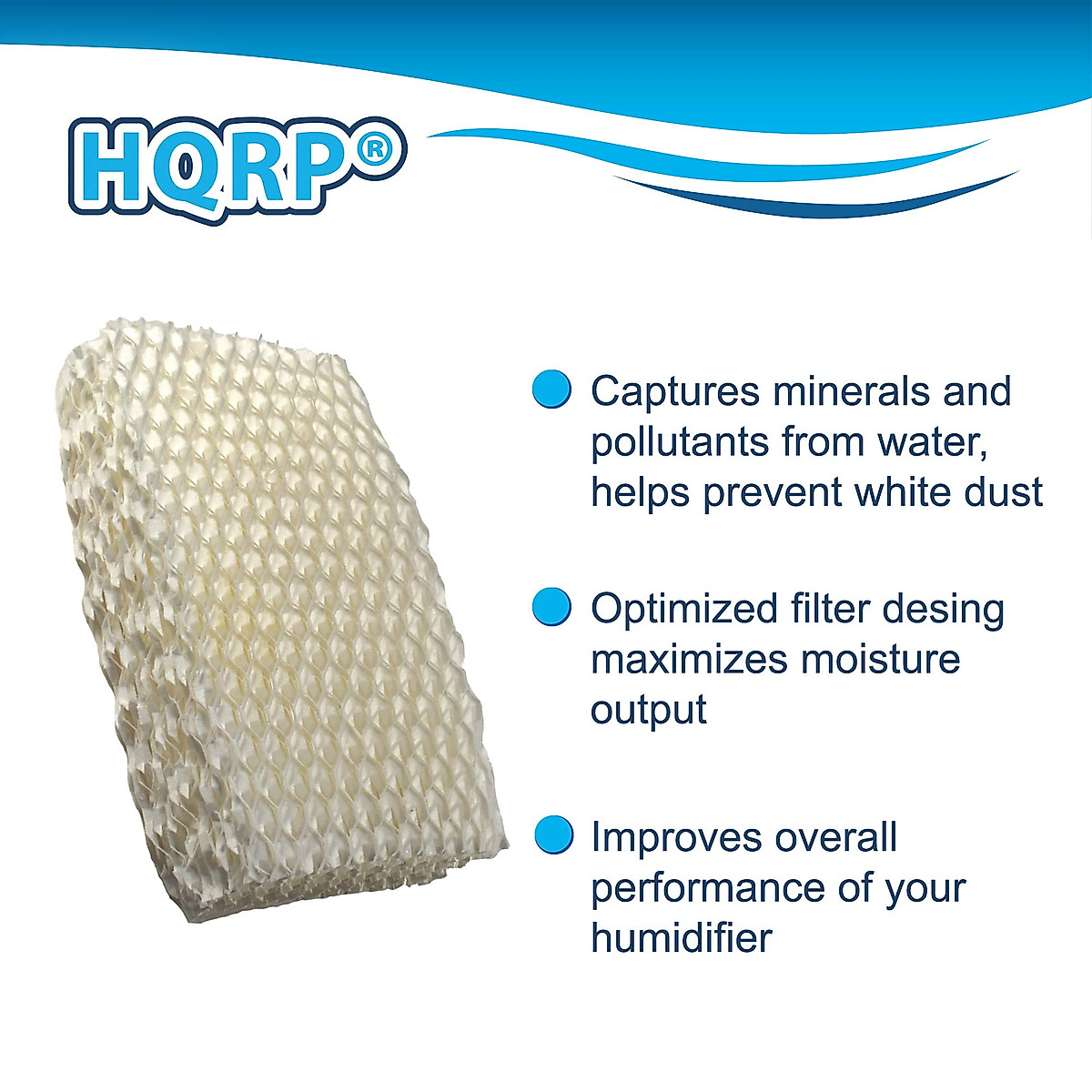 HQRP 4-Pack Humidifier Wick Filter Compatible with ProCare PCCM-832N PCCM-840 Cool Mist Humidifier, WF813 AC813 PCWF813 PCWF813-24 Replacement