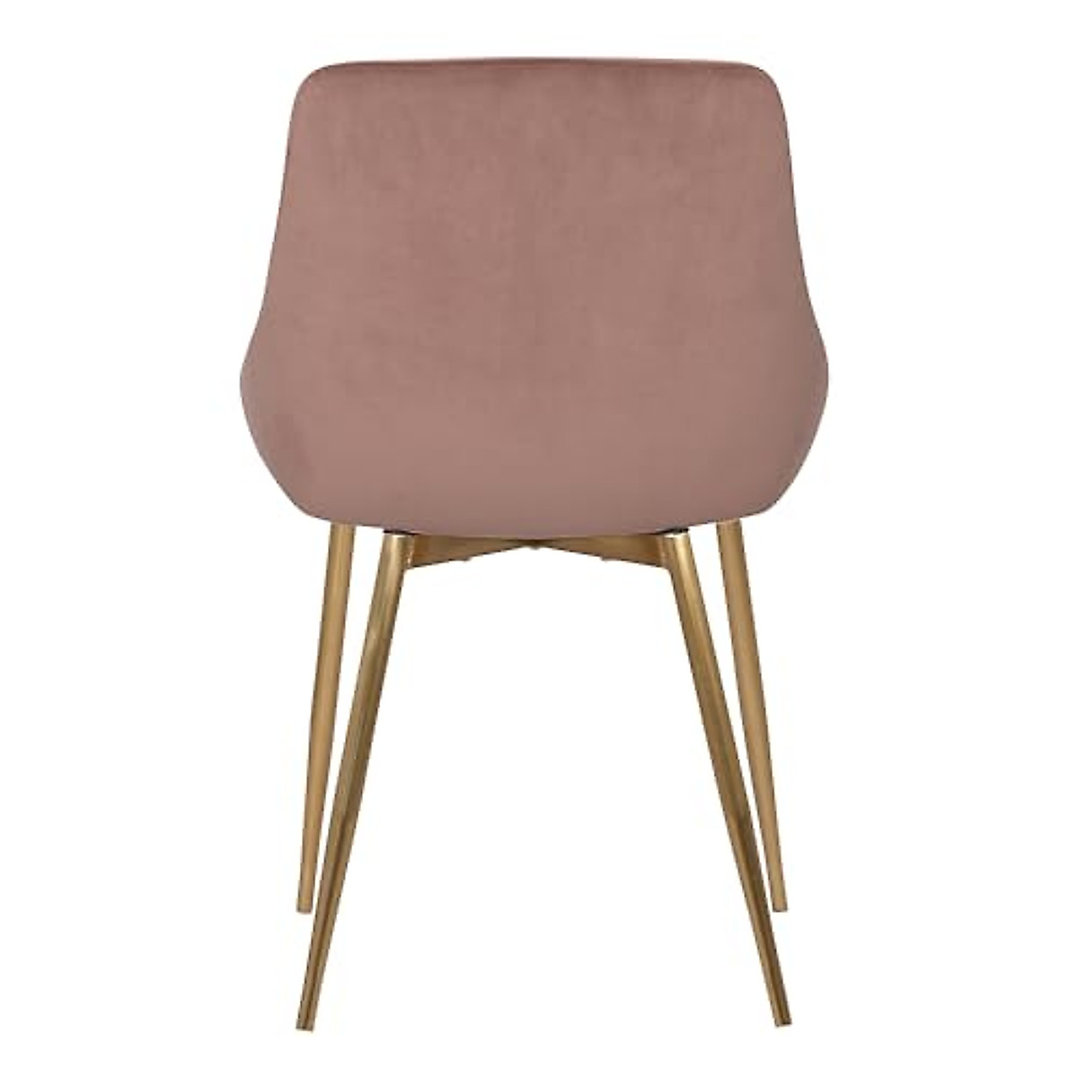 Armen Living Heidi Contemporary Fabric Dining Room Accent Chair, 18.5" Height, Velvet, Blush