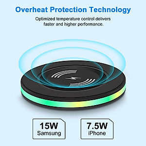 15W Fast Wireless Charger Pad for Samsung Galaxy Z Fold 5,Z Flip 5 4 S24 S23 Ultra S22 S21 FE S20,Motorola Moto Edge 2022 Edge+ 2023,Edge 40 Pro,Google Pixel 8a 8 7,Android Phone Wireless Charging Pad