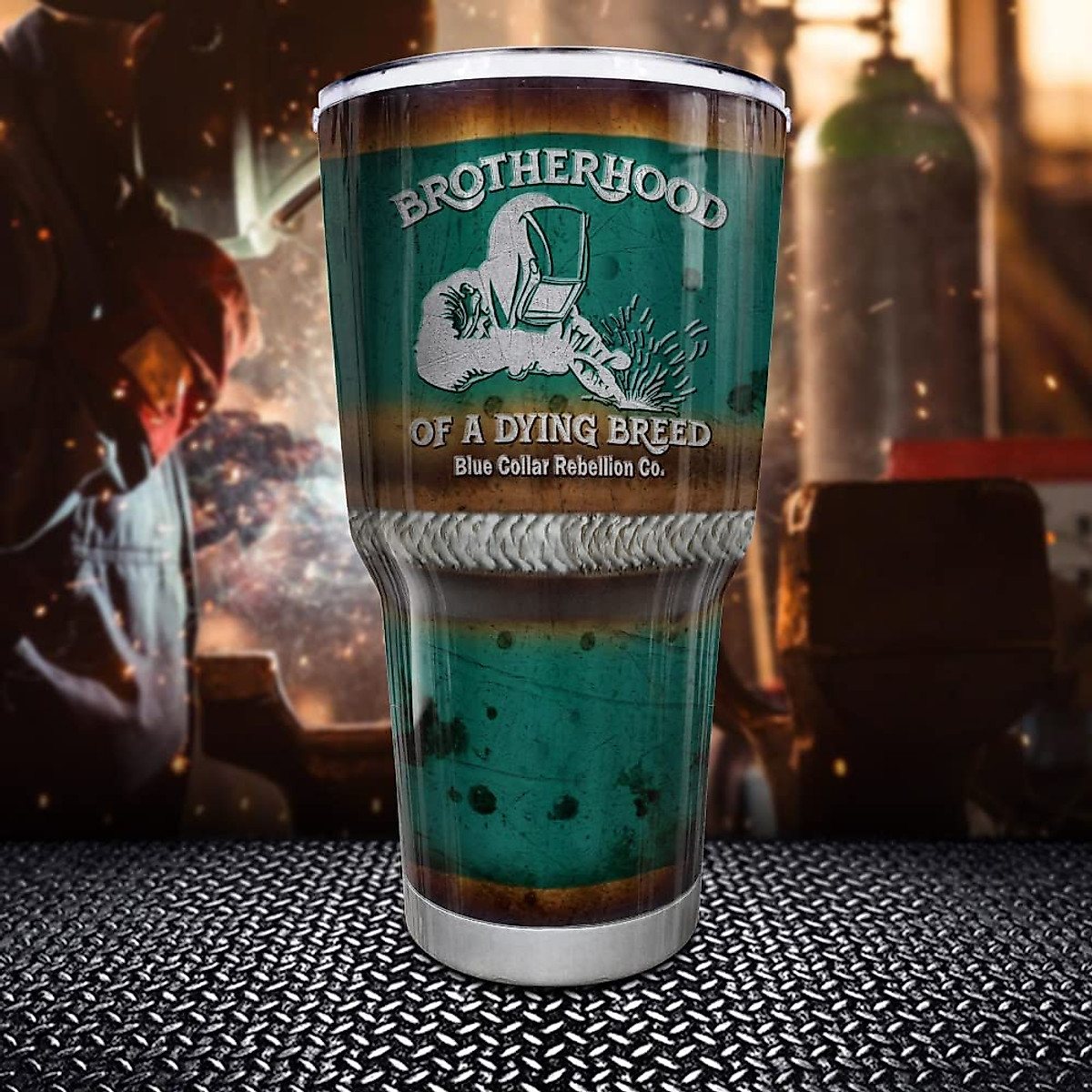 N NAMESISS All Over Printed Tumbler, Personalized Tumbler, Welder Brotherhood Of Dying Breed Normal Tumbler 30oz, Welder Tumbler, Gift for Father, Gift for Him, Welder Father's Day, Welder Tumbler