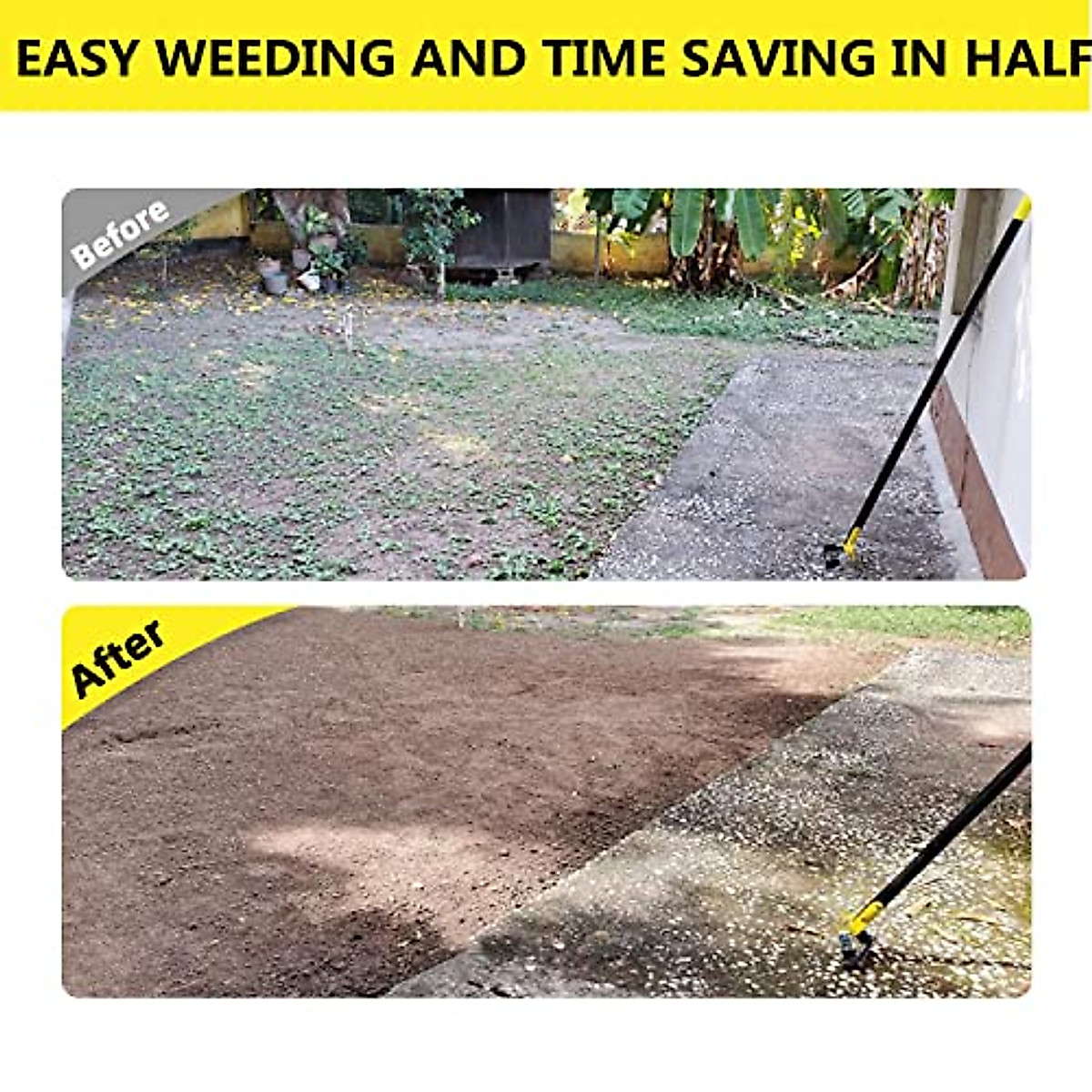 MELVTATA Garden Hoe Hoe Garden Tool Stirrup Hoes for Planting Vegetables Farm, Stainless Steel Handheld Hula Hoes -Stirrup Hoe with Adjustable Action Hoe for Weeding/Loosening Soil (30-56in)