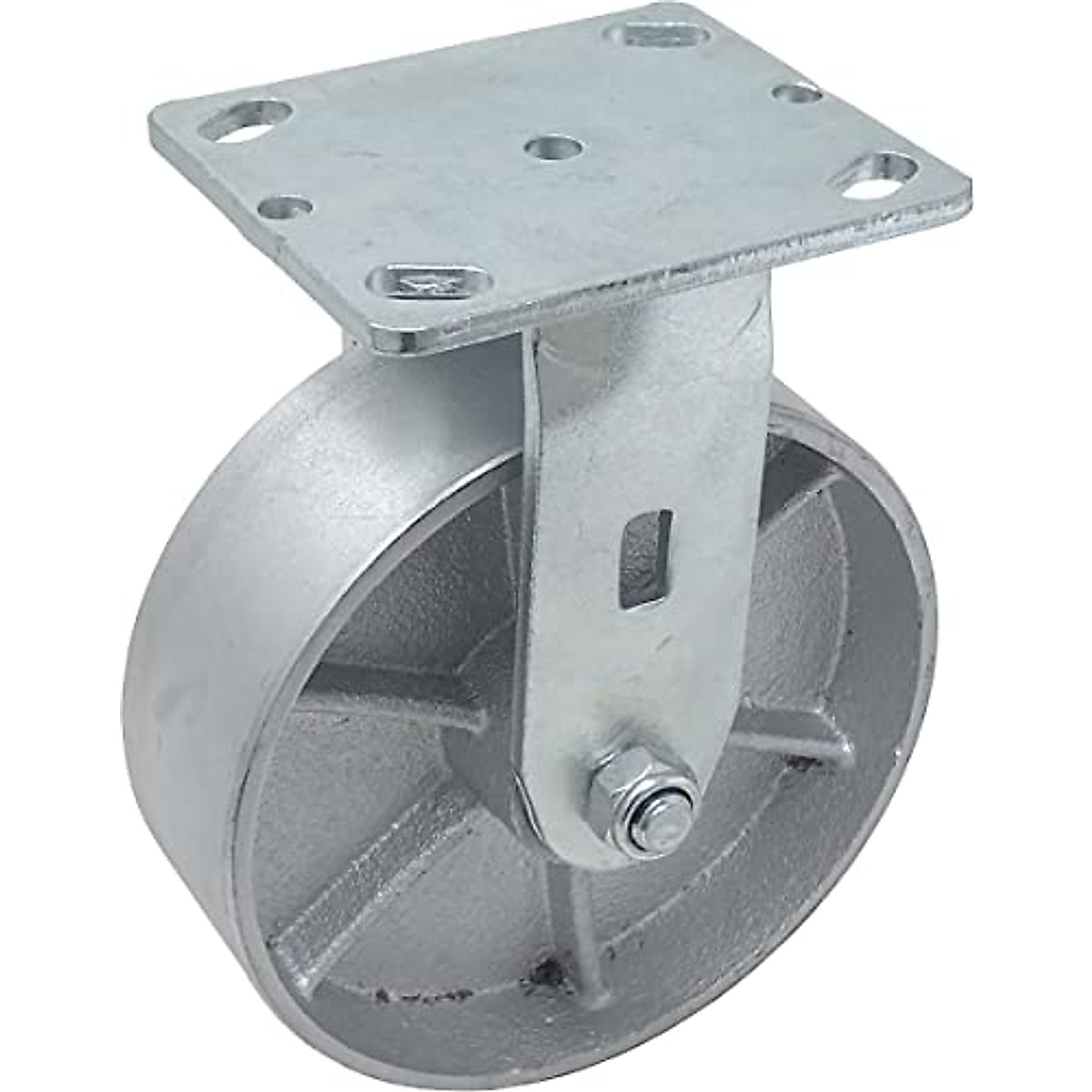 IconCasterWheels 6" x 2" Steel Heavy Duty Caster, Set of 4 Industrial Casters | 2 Swivel Top Lock Brake Caster & 2 Rigid Top Plate Caster | Top Plate 4 x 4.5", Load Capacity 4,800 lbs per Set (4-Pack)