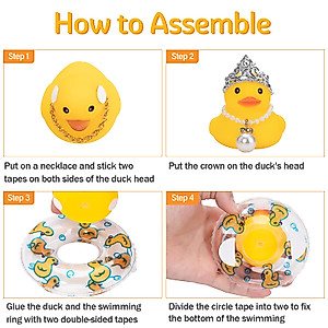 wonuu Car Duck Rubber Duck Car Ornaments Duck Car Dashboard Decorations with Mini Crown and Necklace, C-Male Crown