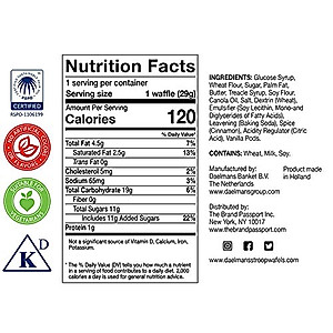 Daelmans Stroopwafel Caramel - The Original Stroopwafels, Toasted Dutch Waffle Cookies w/a Creamy & Buttery Filling, Made In Holland, Individually Wrapped - Caramel Cookie Waffles, 24 Count