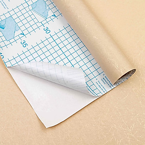 Abyssaly Gold Beige Wallpaper Peel and Stick Wallpaper Removable Wallpaper 15.7in X 118in Embossed Self Adhesive Silk Texture Wallpaper Cabinet Furniture Countertop Shelf Liner Wall Paper