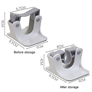 Soaoun Broom Holder 4Pcs Self-Adhesive Wall Mount Plastic Dustpan Hanger No Drilling Anti-Slip for Home Kitchen (white)