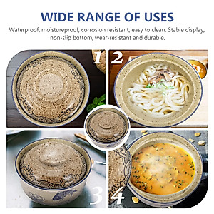 HANABASS Porcelain Pasta Bowls Ramen Bowl Japanese Noodle Bowls with Lid Large Ceramic Bowl with Lid and for Soup Rice Noodle and Porridge Microwave Oven Safety 6. 5inch Chinese Soup Bowl