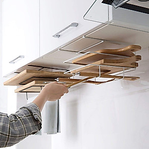 Multifunctional Over Door Storage Rack Two-layer Steel Hanging Cabinet Door Organizer Trays Under Cabinet Door Organizer Rack Holders Cupboard Hanging Storage Shelf Kitchen Cabinet Door Hook Holder