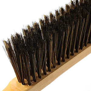 Hand Broom Smooth Soft Bristles Wood Handle Natural Brush 15 Inch Long