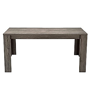 GIA 59" L Wood Restaurant Dining Table for 4-6, Seats up to 6, Modern Farmhouse Rectangular Home Kitchen Dinner Table with Melamine Finish, 59x35x29.5 Inches, 77lbs, Aged Gray Oak