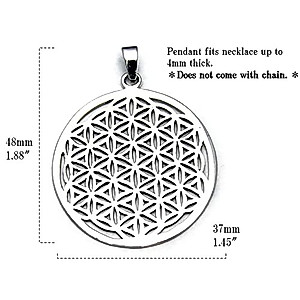 COSUMOSU 1.45″flower of life Sacred Geometry 925 Sterling Silver Pendant…