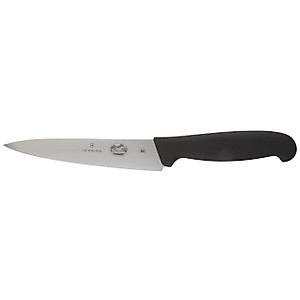 Forschner/Victorinox Chef's Knife, 6 in Straight, 1 1/4 in Wide at Black Fibrox Handle Model 40570 (Replacement for 88570)