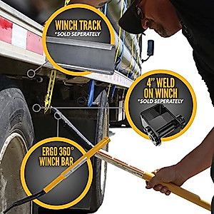 US Cargo Control Ergo 360 Combination Winch Bar, High-Strength Cargo Winch Bar with Angular Tip for Winches and Lever Binders, Ergonomic Design with No-Slip Grip, Yellow, 34 Inches