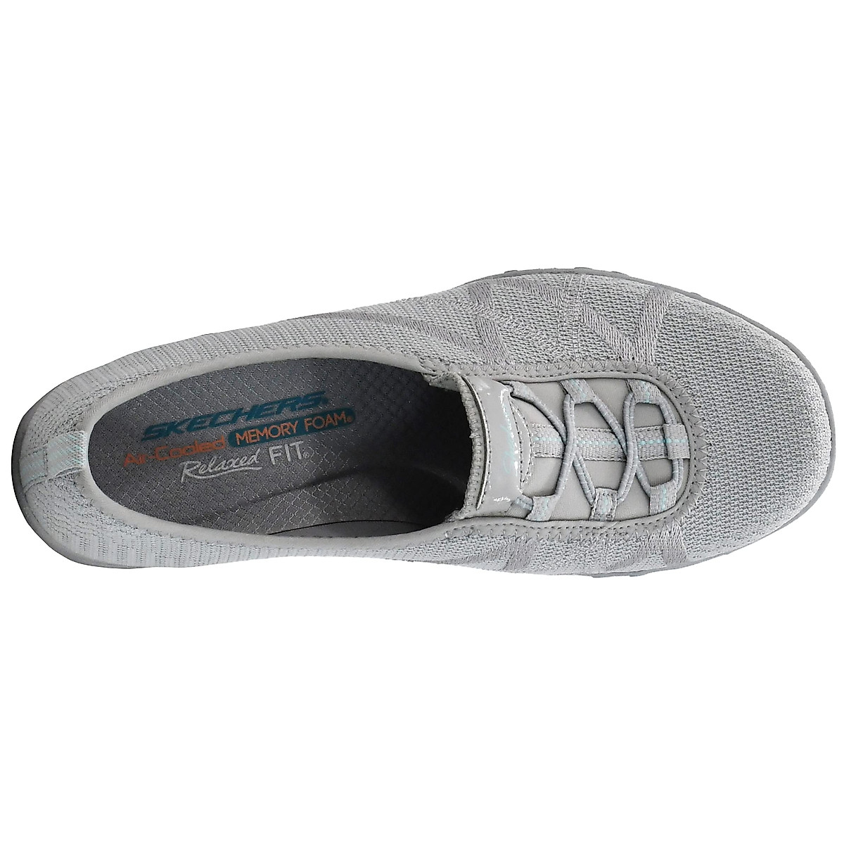 Skechers Women's Breathe Easy-A Look Sneaker, Grey/Aqua 8 W