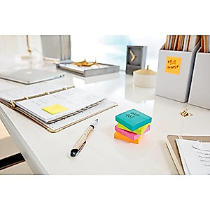 Post-it® Super Sticky Notes, 1-7/8" x 1-7/8", Supernova Neons Collection, 90 Sheets Per Pad, Pack Of 18 Pads