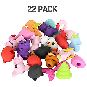 Mr. Pen- Animal Topper Erasers, 22 Pack, 8 Pack Take Apart Animal Erasers, Pencil Toppers, Pencil Erasers Toppers for Kids, Eraser Tops, Cap Erasers for Pencils, Fun Erasers Kids, Easter Egg Fillers