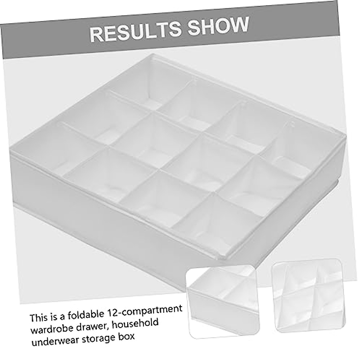 Zerodeko 1pc Underwear Storage Box Bra Organizer Foldable Storage Bin Desk Dividers Dresser Drawer Divider Collapsible Storage Boxes Makeup Storage Drawers 12 Cells Underwear Organizer Sock