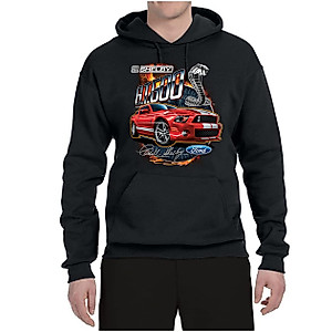 Wild Bobby Shelby GT500 Cobra Official Ford Motors Design Cars and Trucks Unisex Graphic Hoodie Sweatshirt, Black, X-Large