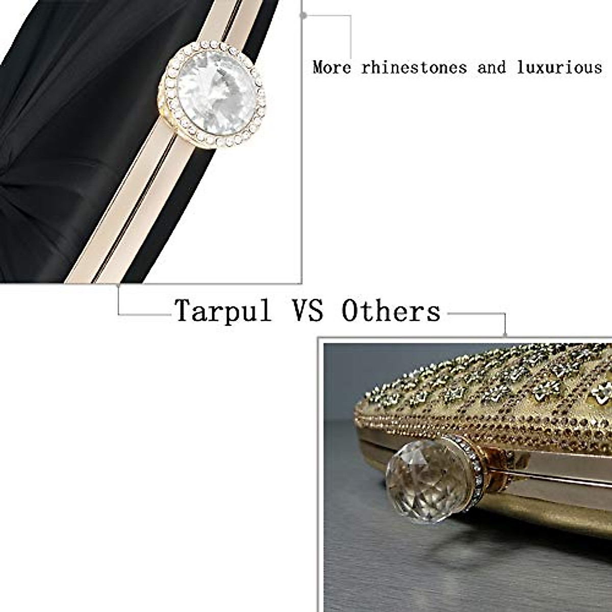 Tarpul Evening Clutch Bags For Women Wedding Purse Valentine day gift With Shiny Rhinestones 4 In 1 Style