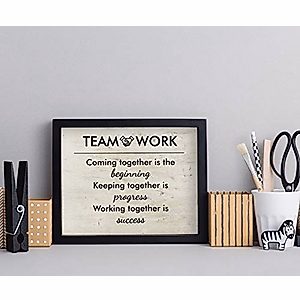 Teamwork Coming Together Is The Beginning Office Wall Art Decor Prints - Unframed 8x10 - Motivational Quotes Pictures for Office - Posters with Inspirational Sayings