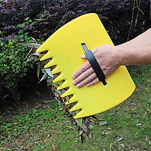 G-BAR Leaf Grabber Set Paw Handheld Hazelnut Leaf Scoop Fast Lawn Remove Fallen Collection Great Tool Lawn Claw Leaf Blade Used to Pick Up Leaves, Grass Clippings, Trash (Yellow)