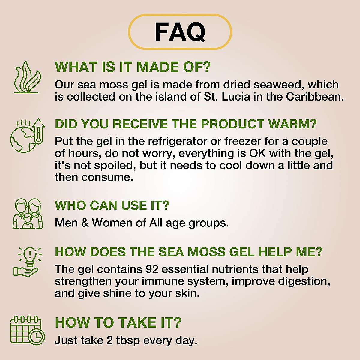 TrueSeaMoss Wildcrafted Irish Sea Moss Gel - Made with Dried Seaweed - Seamoss, Vegan-Friendly, - Antioxidant Supports Thyroid & Digestion - Made in USA (Original, Pack of 1)