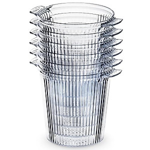 DecorRack 6 Pack Acrylic Ice Buckets with Handles, 2.5 Liter Crystal Clear Wine Buckets, Perfect Champagne Bottle Tubs for Parties (Pack of 6)