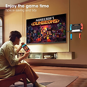 KUNSLUCK Wall Mount for Nintendo Switch/Switch OLED, White, Metal, 10 lb Weight Capacity