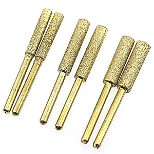 LUORNG Diamond Chainsaw Sharpener 6PCS 3Size Chain Saw Sharpening Wheel Carving Grinding Tools, Burr Grinding Stone File