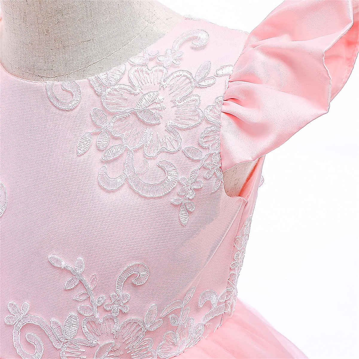 HNXDYY Girl Tutu Party Dress Bowknot Princess Baby Girls Birthday Gown #766_C Hot Pink 4-5 Years