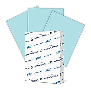 Hammermill Colored Paper, 20 lb Blue Printer Paper, 8.5 x 11-1 Ream (500 Sheets) - Made in the USA, Pastel Paper, 103309R