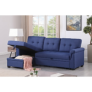 Lilola Home Lucca Sectional Sleeper Sofa - Versatile Sleeper Couch & Sofa Bed with Storage - Comfortable Couch with Storage, Small Sleeper Sofa counch