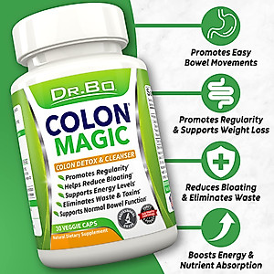 Colon Cleanse Detox Formula - Natural Bowel Cleanser Pills for Intestinal Bloating & Fast Digestive Cleansing - Daily Constipation Relief Supplement Gut, Belly, Stomach - Women Men Herbal Weight Flush