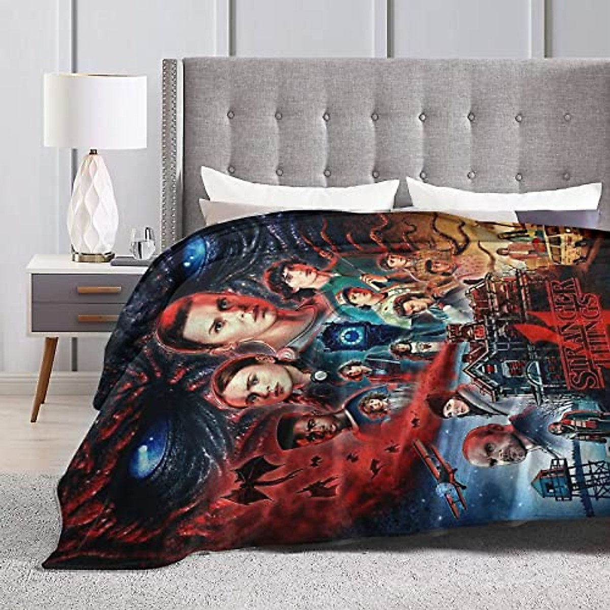 Soft Throw Blanket Poster Cover Demo Bats Tentacles Cozy Fuzz Fleece Flannel Air Conditioning Quilt Bed
