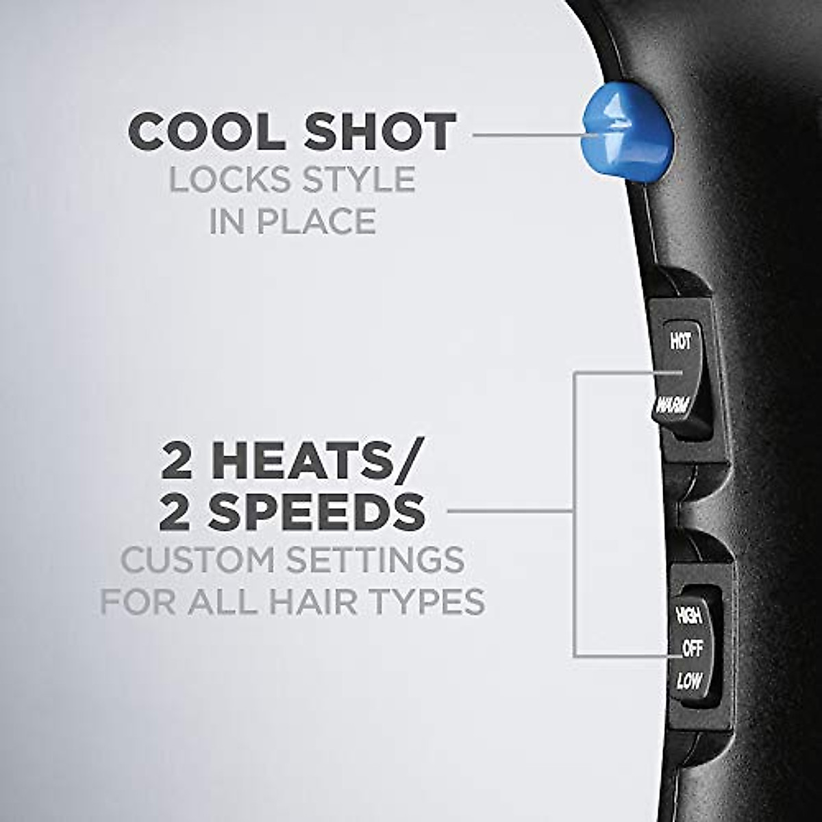 Conair 1875 Watt Turbo Hair Dryer, Blue/Black