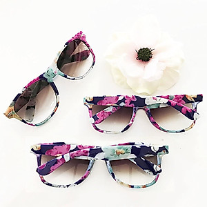 ModParty Set of 10 Bachelorette Wedding Bridal Shower Sunglasses Fashion Floral Design Flower Unique Women Spring Eyewear Party Prop Favors Goodybag Fillers Novelty Sunglasses Set