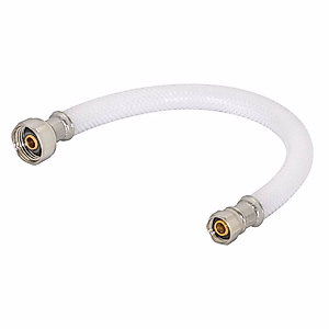 Eastman 48132 Flexible Faucet Connector, Reinforced PVC Braided Supply Line, 1/2-Inch FIP Outlet x 3/8-Inch Compression Inlet, 20-inch Length